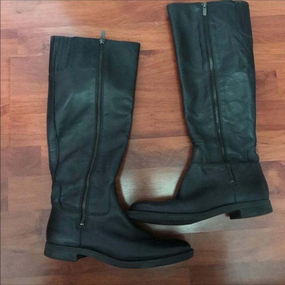 Enzo Angiolini Knee High Black Leather Boots - Gem